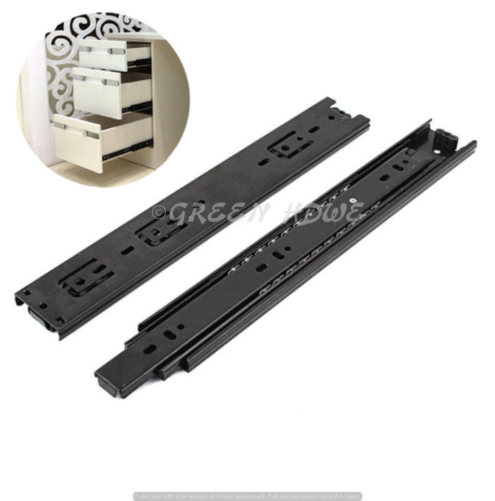 1PAIR 3 FOLD HEAVY DUTY DRAWER SLIDE ROLLER DRAWER GUIDE (16 INCHES ...