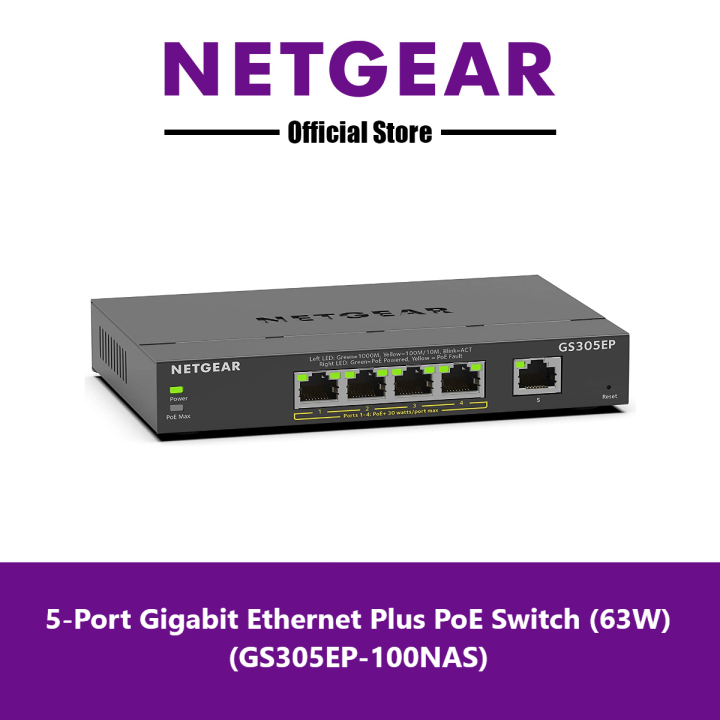 5-Port Gigabit Ethernet Plus PoE Switch (63W)(GS305EP-100NAS) | Lazada PH
