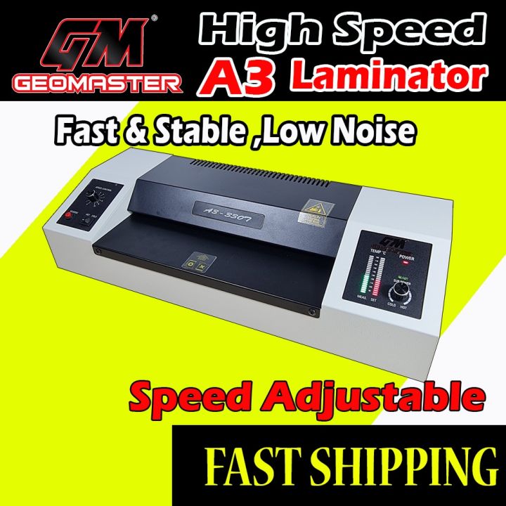 Geomaster A3 Laminator With Adjustable Speed , Heavy Duty Speed Adjustable Laminator ,Hot & Cold ...