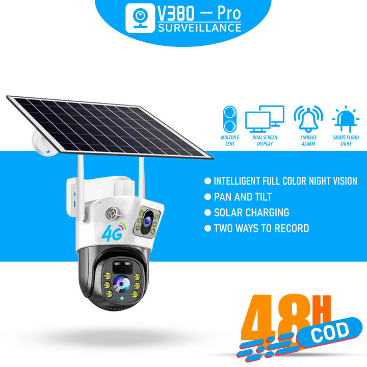 v380 pro 4g sim card solar CCTV wireless outdoor camera, built-in ...