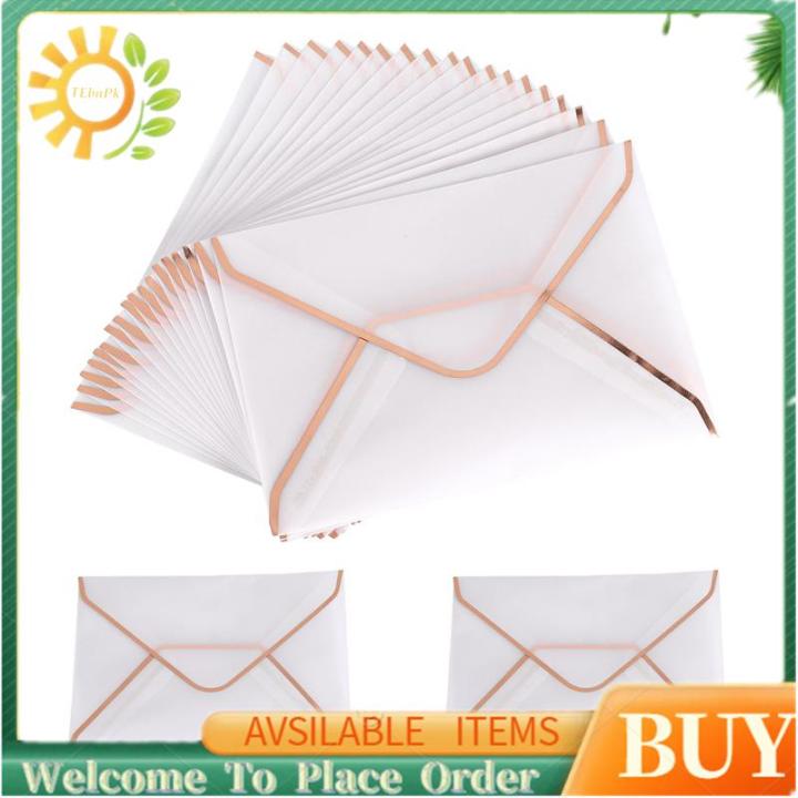 E020Pcs/Set Hot Stamping Printing Paper Envelope Transparent Paper ...