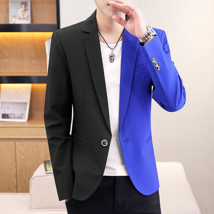 GUKENRO Suit For Men Contrast Color Korean Stylish Personality ...
