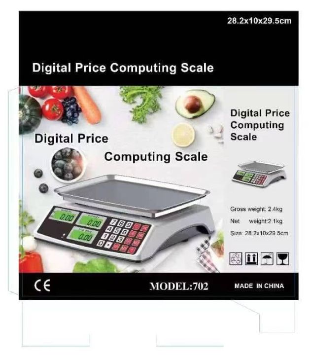 Food Meat Produce Weighing Weigh Digital Price Computing Scales (Silver ...