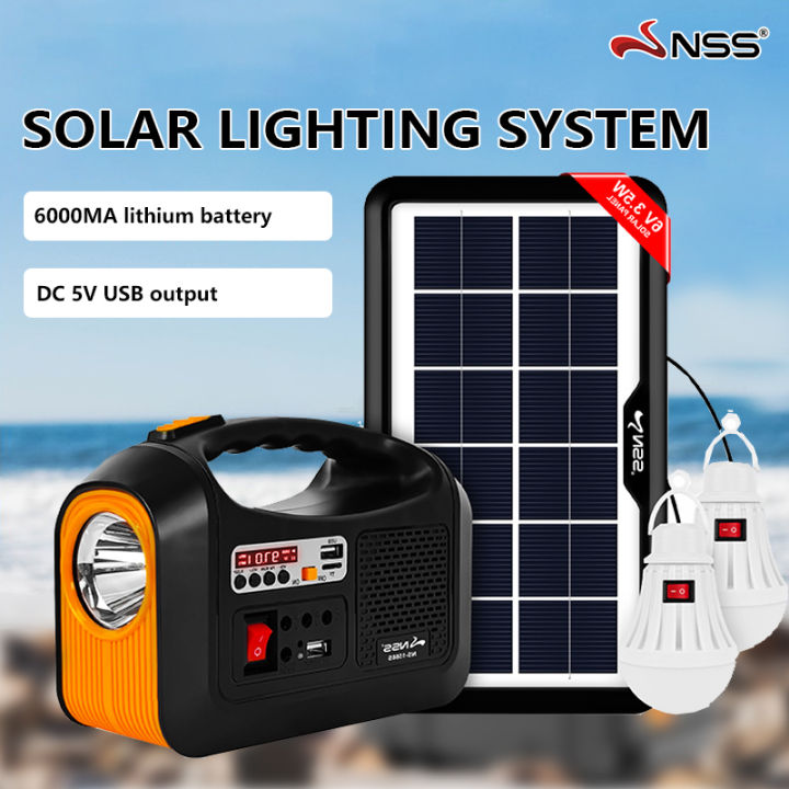 Nss solar generator 4000mAh outdoor power bank rechargeable emergency ...