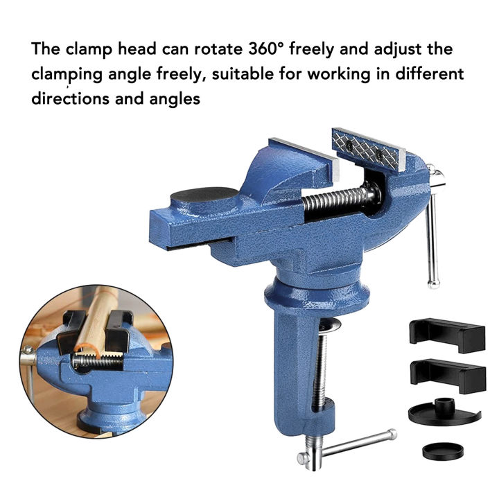 Bench Vise Heavy Duty 80mm Jaw Rotation Universal Table Vise Clamp High ...