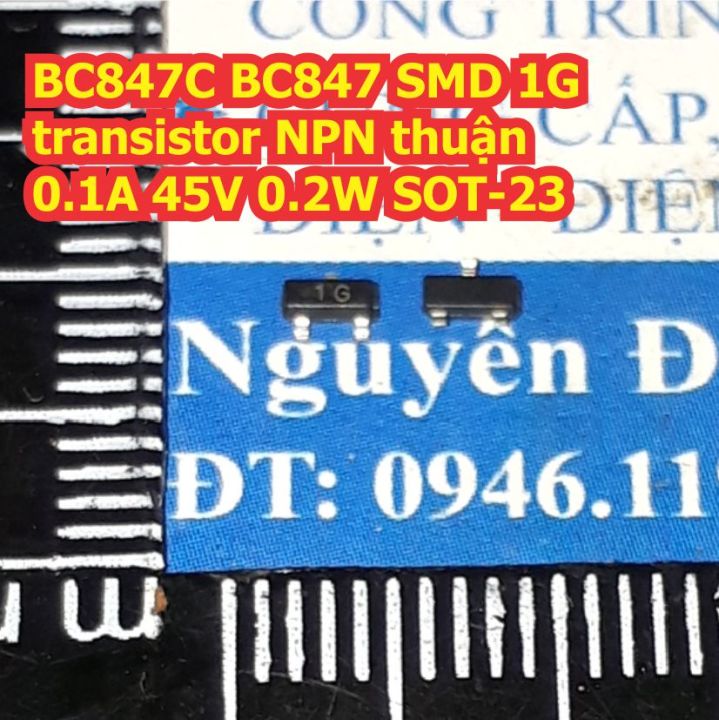 50 con BC847C BC847 SMD 1G transistor NPN thuận 0.1A 45V 0.2W SOT-23 ...