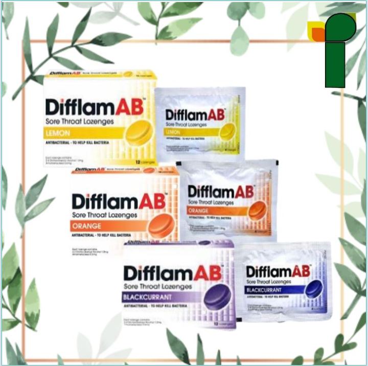 I Pharmacy - DIFFLAM AB SORE THROAT LOZENGES - LEMON | ORANGE ...