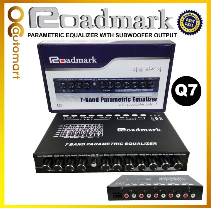 Roadmark Pre AMP Parametric Equalizer Audio Equalizer 7 Band Preamp ...