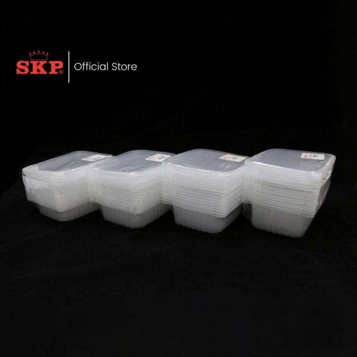 SKP Wave Pattern Disposable Square Plastic Food Container Set With Lid ...