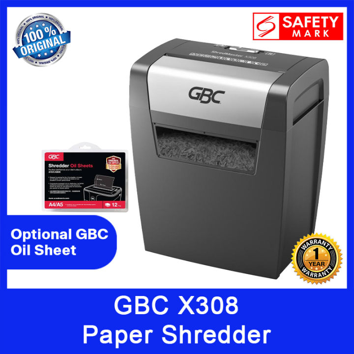 9.9 Sale GBC X308 Paper Shredder. Optional GBC Oil Sheet x 12. Confetti ...