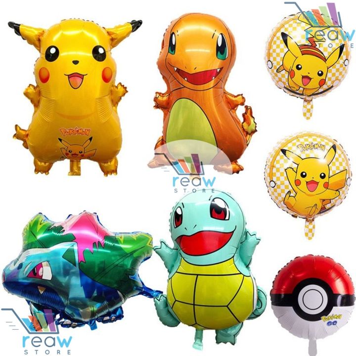 Balon Foil Karakter Pikachu Bulat Pokemon Squirtle Charmander Pokeball ...