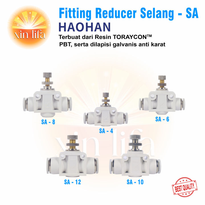 SA Nepel Angin Fitting Pneumatic Flow Control Speed Control Selang ke ...