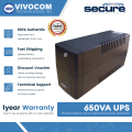 Secure UPS-650VA | 455WATTS | 4-SOCKETS Uninterruptible Power Supply ...
