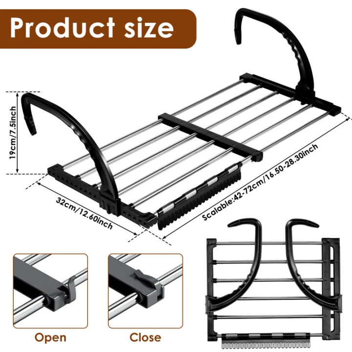 Extendable Radiator Drying Rack Stainless Steel Foldable Balcony Drying ...
