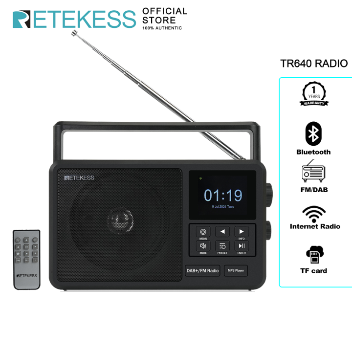 Retekess TR640 วิทยุอินเทอร์เน็ต Wi-Fi แบบพกพา แบตเตอรี่ใช้งานได้ยาวนาน วิทยุคุณภาพเสียงสูง ตัว ...