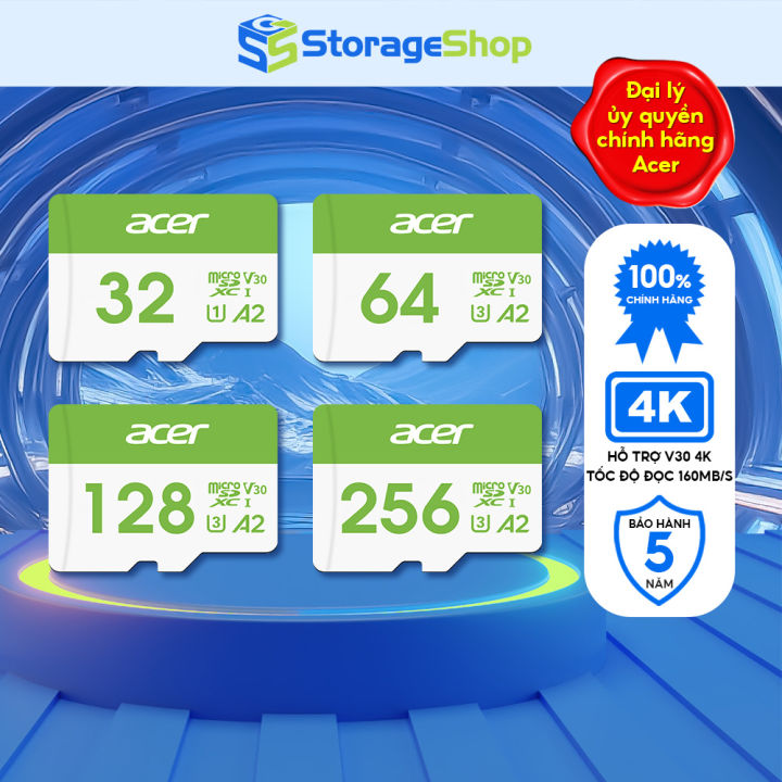 Thẻ nhớ Acer MicroSD Card MSC300 4K UHS-I tốc độ đọc/ghi lên đến 160 ...