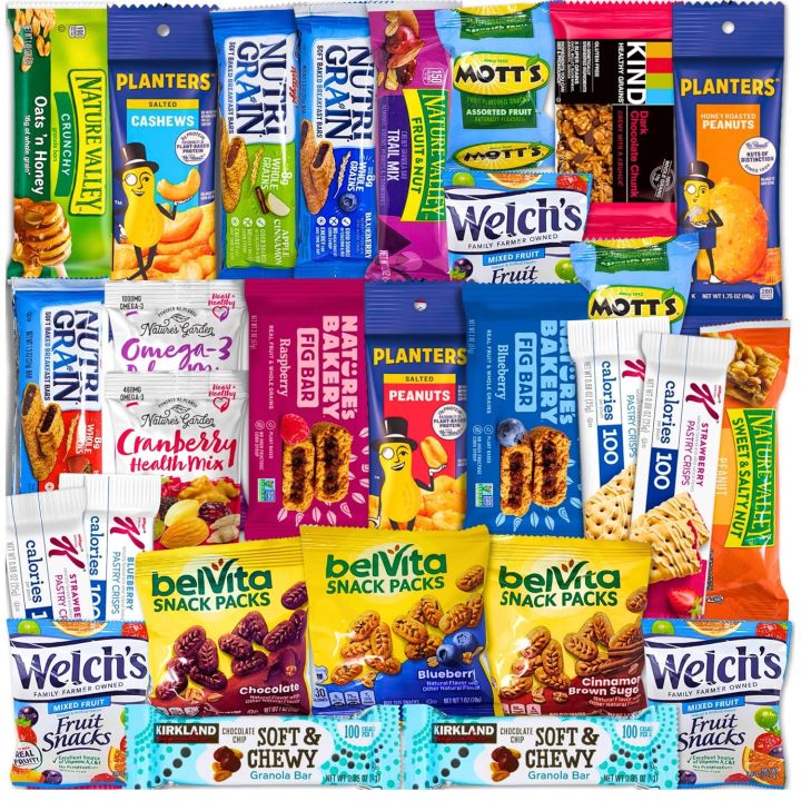Healthy Snack Variety for s - Deluxe Assortment with Granola Bars, Nut ...