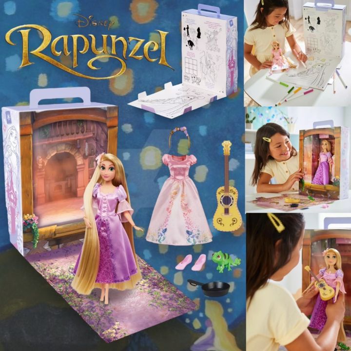 นำเข้า 🇺🇸 เซ็ทตุ๊กตาราพันและกิจกรรมระบายสีRapunzel Disney Story Doll ...