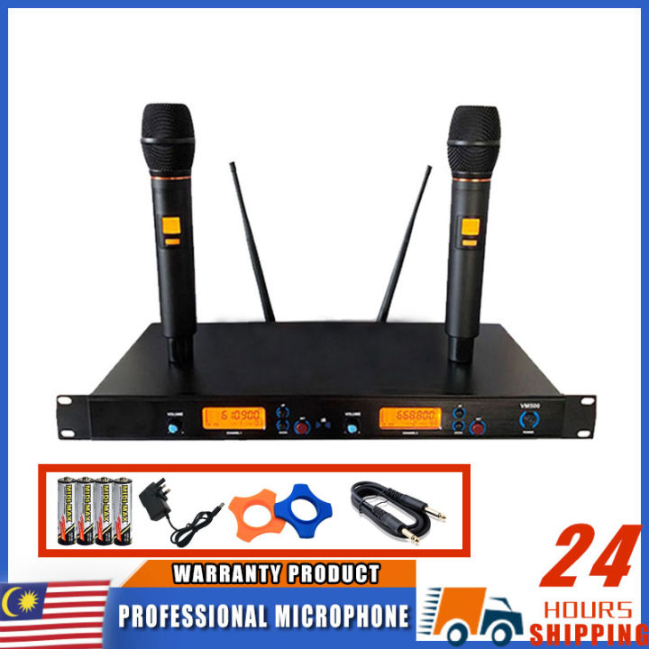 VM500 Professional one-to-two U-segment FM wireless microphone KTV ...