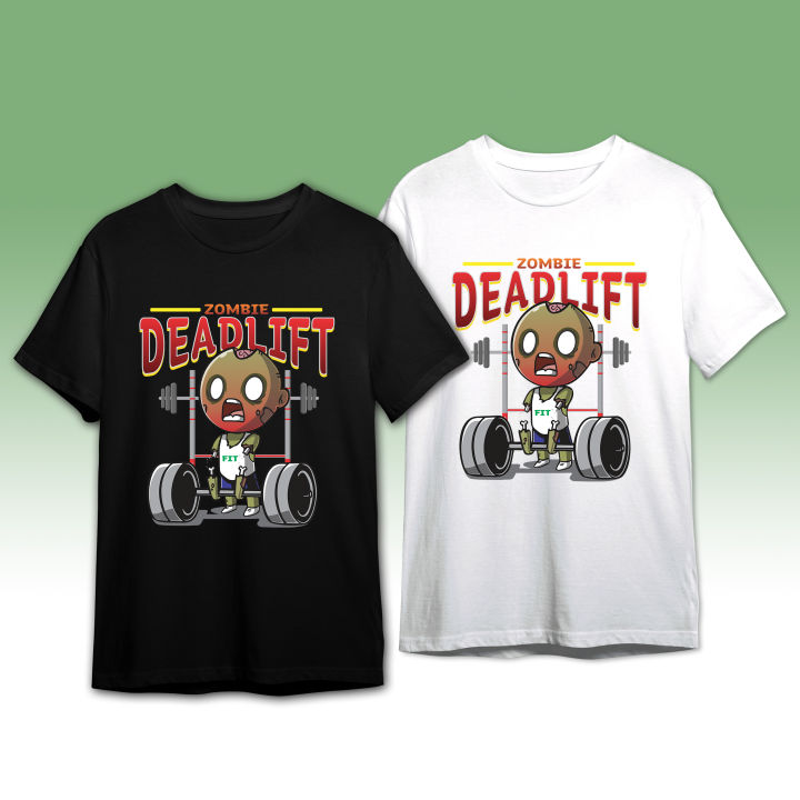 เสื้อยืดคอกลม สกรีนลาย DEADLIFT ZOMBIE แขนสั้น ผ้า COTTON 100% | Lazada ...