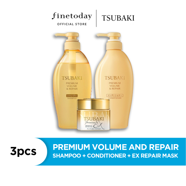 TSUBAKI Premium Volume & Repair Shampoo, Conditioner & Ex Repair Mask ...