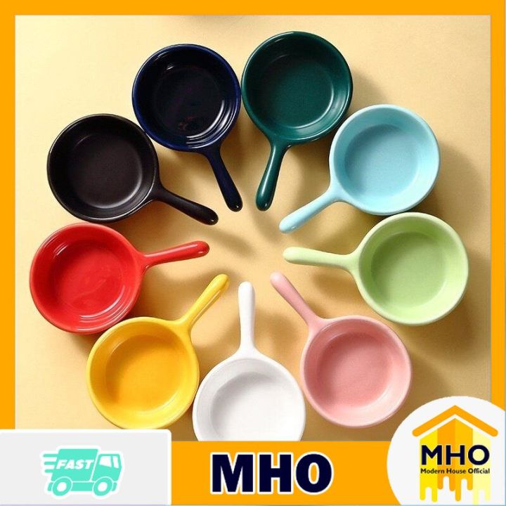 Ceramic Mini Dish Bowl With Handle Sauce Plate Seasoning Dipping Bowl ...