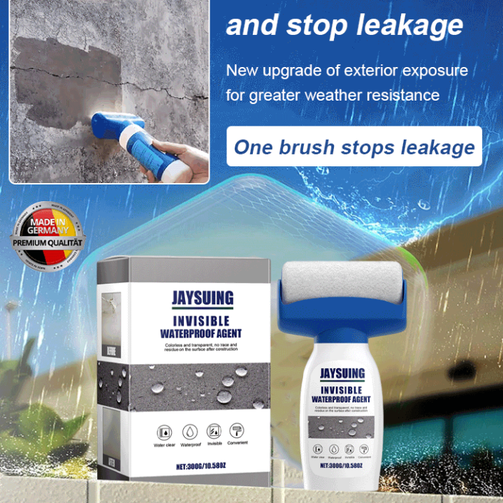 Exterior waterproofing roller brush with selfcontained waterproof ...