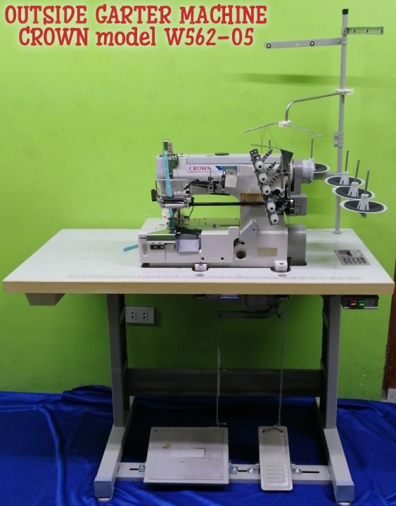 MACHINE/CROWN MODEL W562-05 OUTSIDE GARTER INDUSTRIAL SEWING MACHINE ...