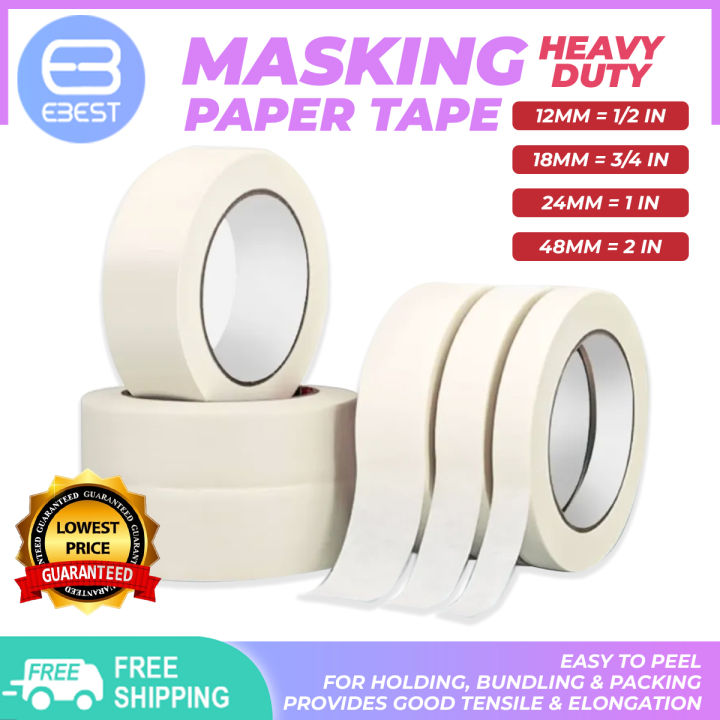 20 Meters Masking Tape 1/2 Inch 3/4 Inch 1 Inch 2 Inches Adhesive Poly ...