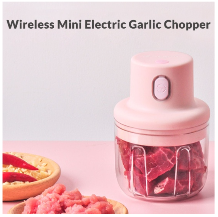 Portable Wireless Mini Electric Food Mincer Garlic Ginger and Crushing ...