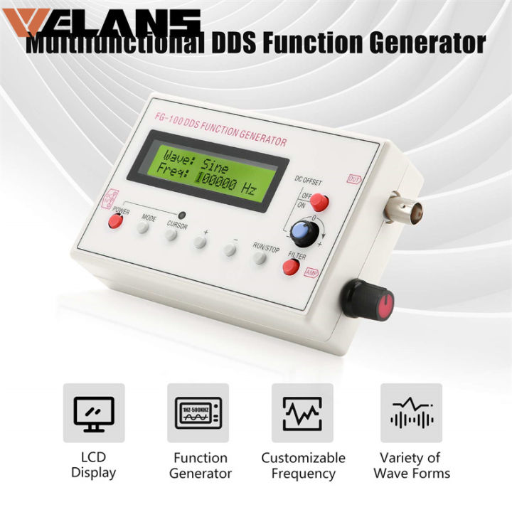 FG-100 DDS Function Signal Generator Sinewave 1Hz~500kHz LCD Display ...
