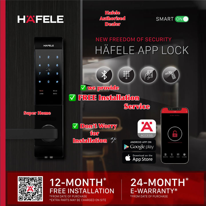 Smart Lock (( Free Installation )) Hafele Smart Door Lock DL7900 App ...