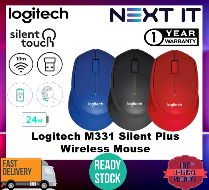[READY STOCK] Logitech M331 Silent Plus Wireless Mouse (3 Colors) | Lazada