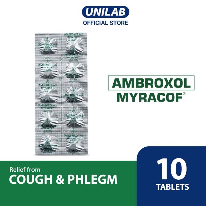 Unilab Myracof 30 mg 10 Ambroxol Tablets - Effective Relief from Cough ...