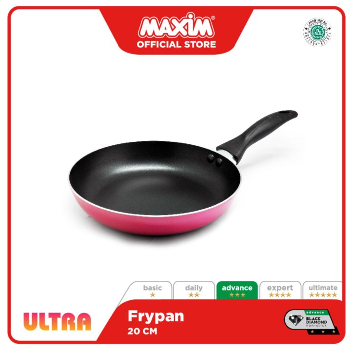 Maxim Ultra Pink Wajan Teflon Anti Lengket 20cm Frypan | Lazada Indonesia