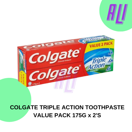 COLGATE TRIPLE ACTION TOOTHPASTE VALUE TWIN PACK [175G x 2 TUBE] | Lazada