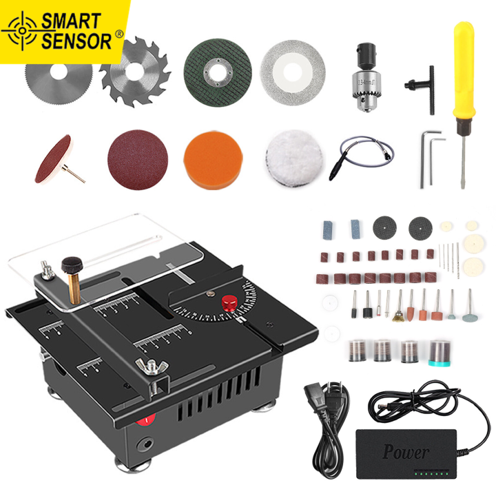 Smart Sensor 100W Multi-Functional Table Saw Mini Desktop Electric Saw ...