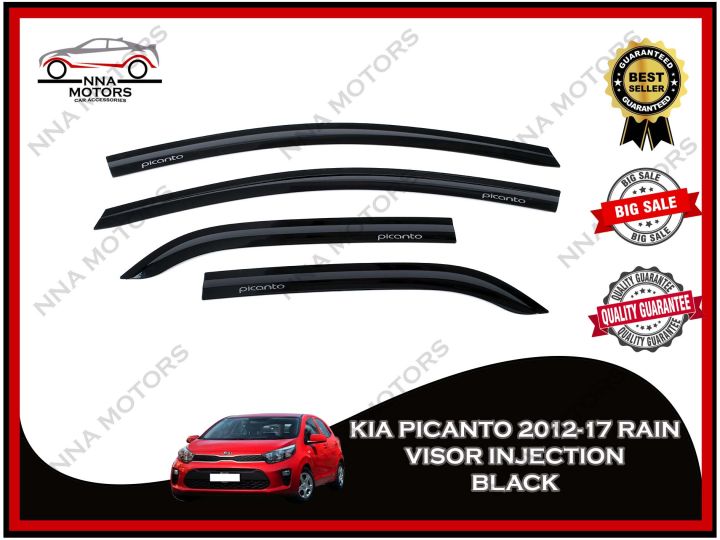 KIA PICANTO 2012-2017 Premium Visor Window Deflectors Injection type ...