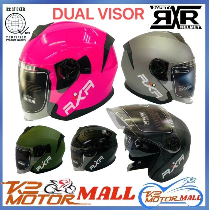 Rxr Half Face Dual Visor 065F For Motorcycle With ICC (BPS) LARGE ONLY | Lazada PH