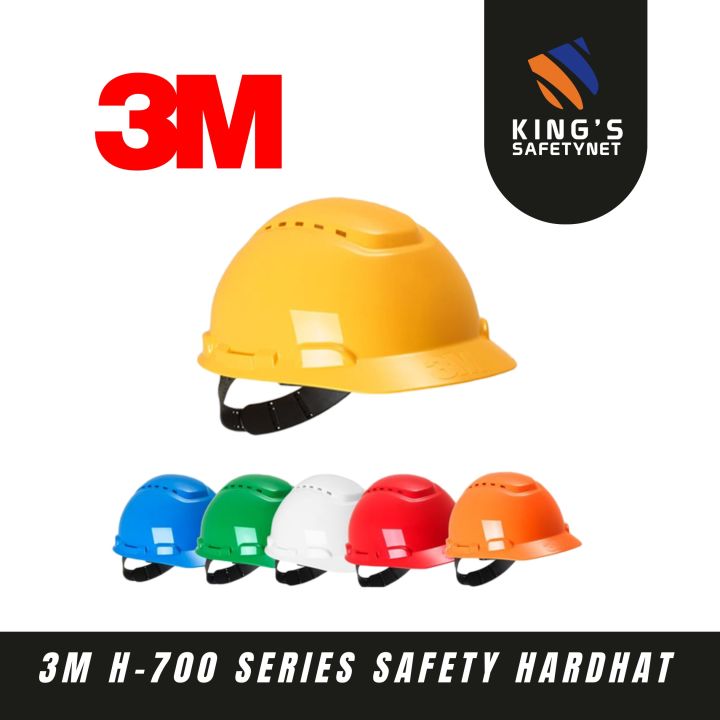 3M SecureFit Hard Hat H-700 Series, 4-Point Pressure Diffusion Ratchet Suspension, with UVicator ...
