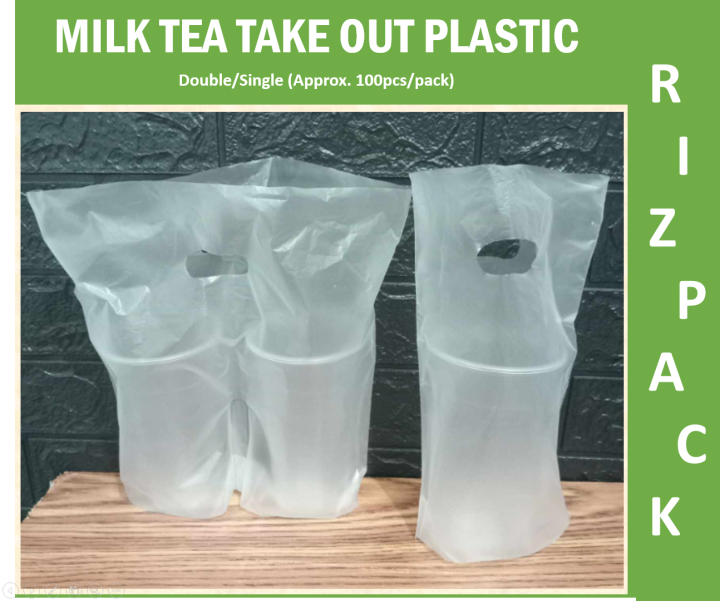 MilkTea Take out Plastic Single/Double | Lazada PH