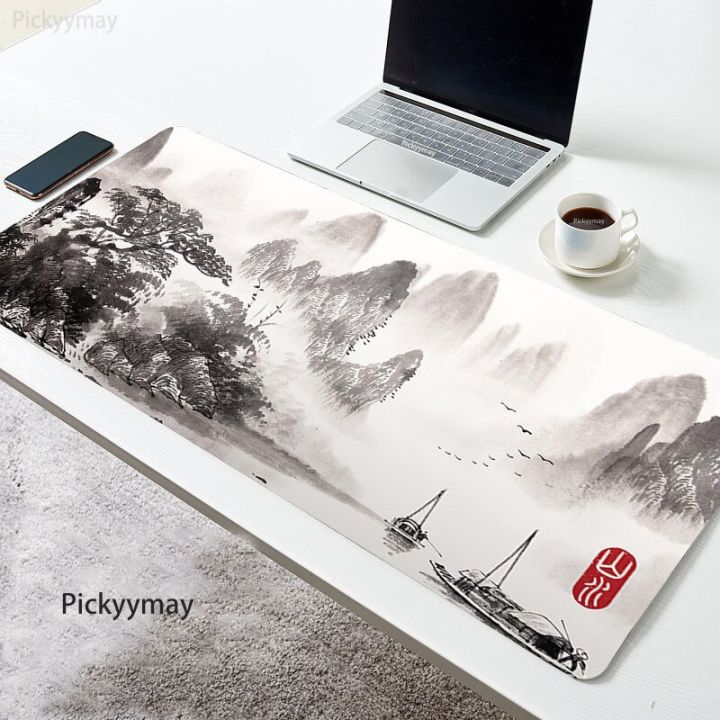Ancient Ink Painting Large Mouse Pad Chinese Art Mousepad 900x400 ...