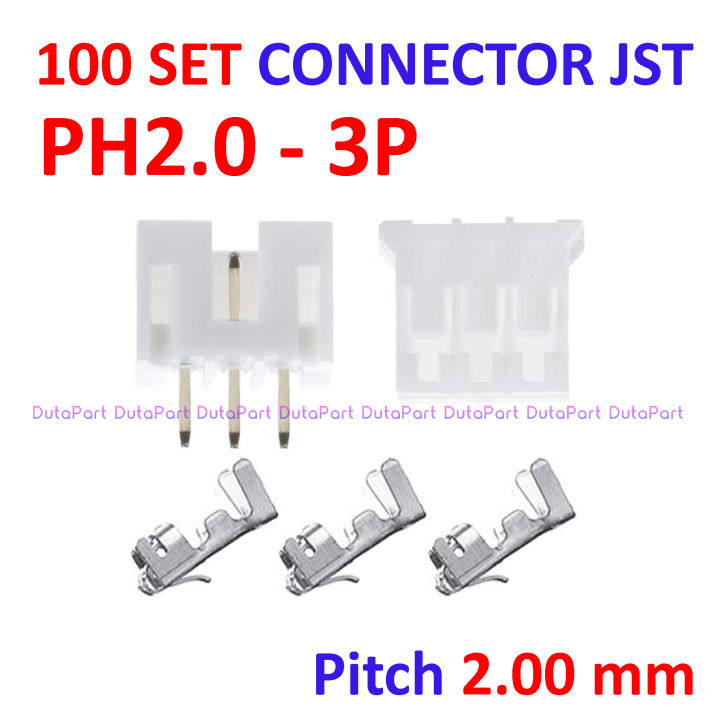 100 SET Connector JST PH2.0 - 3P - Male Female Pin Kaki Lurus 2.0mm | Lazada Indonesia