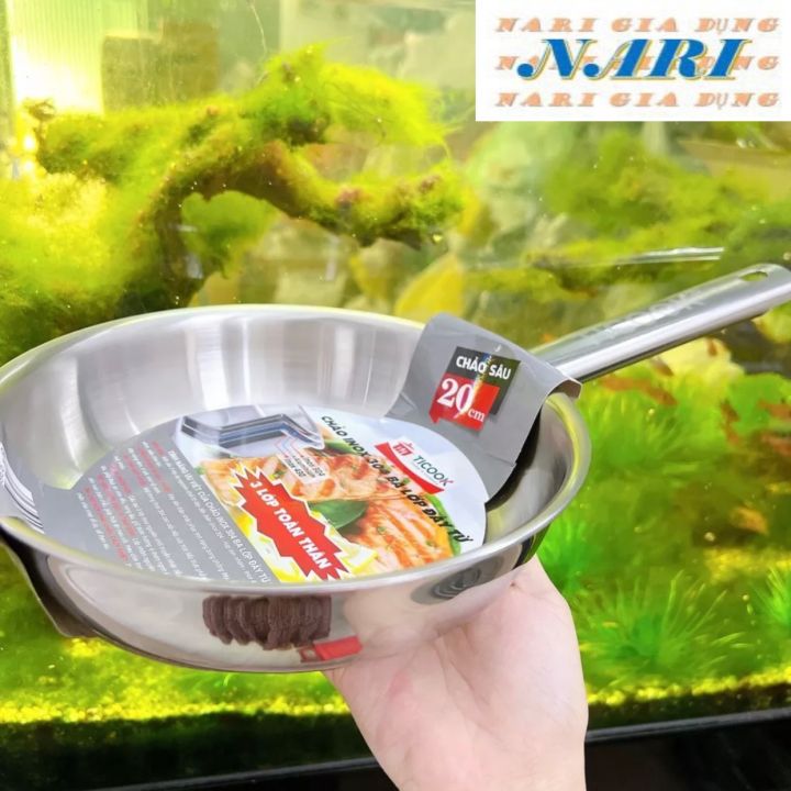 Chảo Inox 304 TICOOK 3 Đáy - dùng mọi loại bếp, hàng cao cấp - gia dụng ...