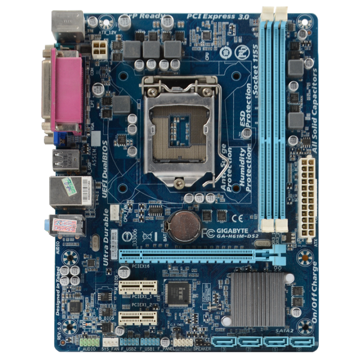 Gigabyte เมนบอร์ด H61B75 เมนบอร์ดคอมพิวเตอร์ที่ใช้แล้ว LGA 1155 การ ...