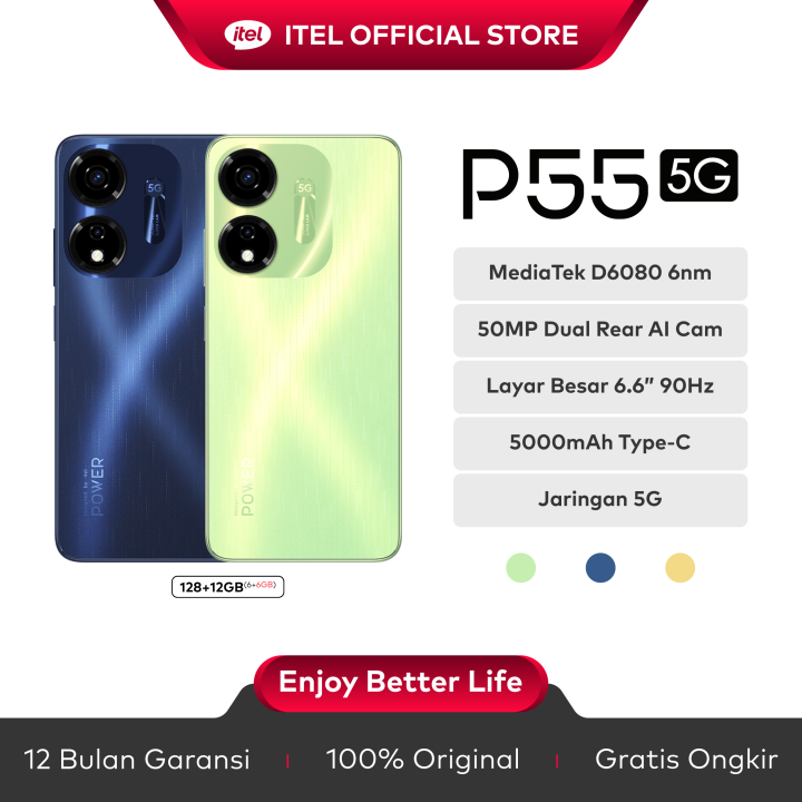 itel P55 5G RAM 6+128GB - 50M Dual Clear Cam - 5G Network - 18W Fast ...