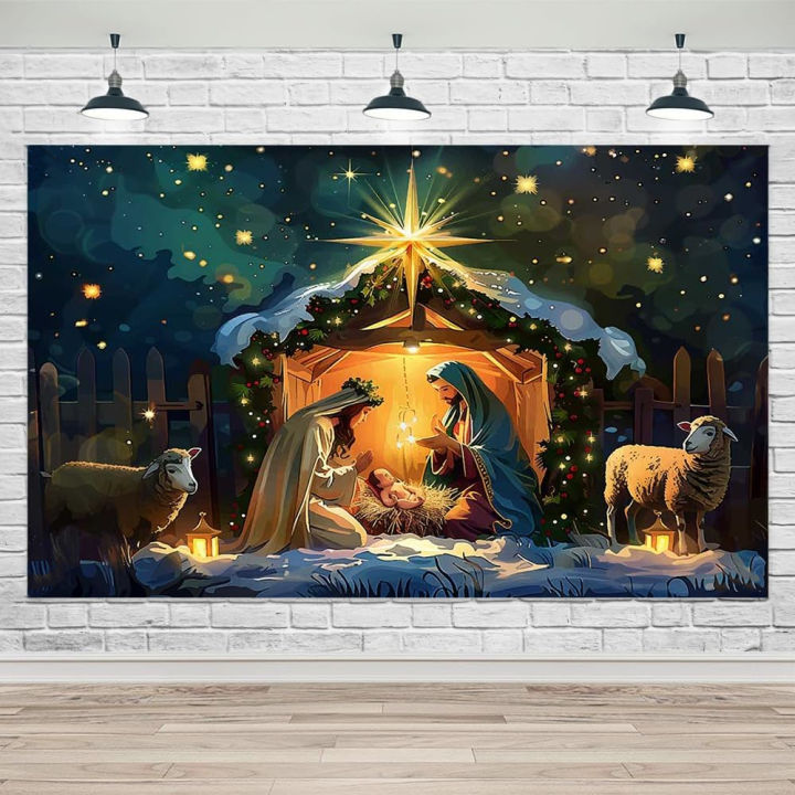 5x3ft Christmas The Nativity Party Photography Backdrops Birth of Jesus ...