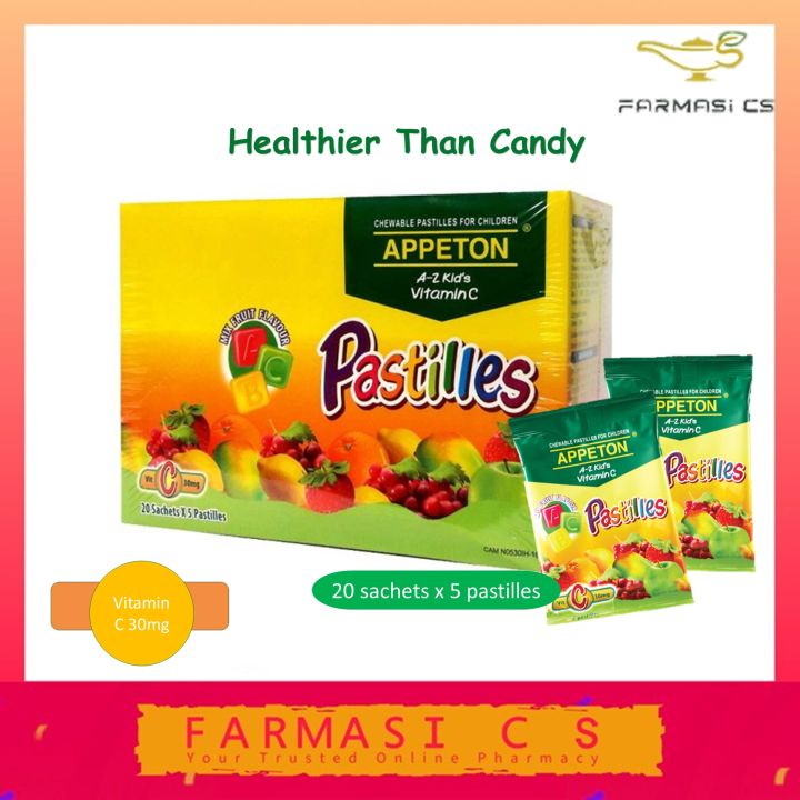 Appeton A-Z Kid's Vitamin C Pastilles 20 sachets x 5 Pastilles EXP:05/ ...