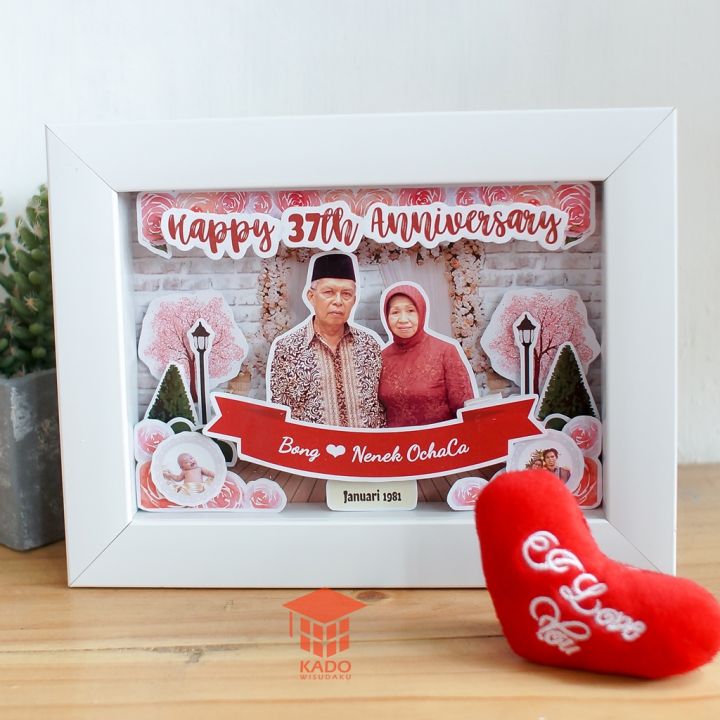Kado Anniversary Pernikahan Scrap Frame Custom 3D A5 | Lazada Indonesia