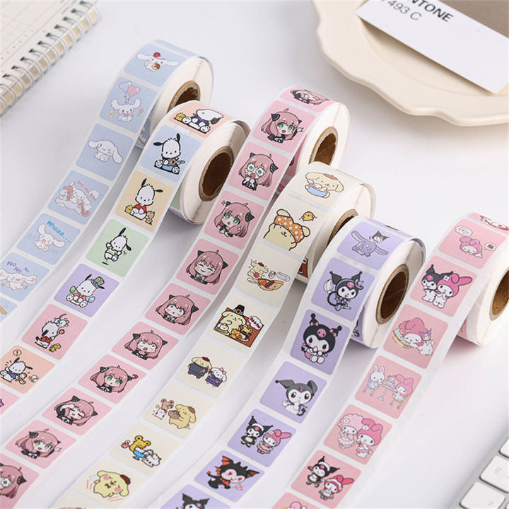 Colnes Sanrio Cartoon Hand Account Sticker Roll Cute Kuromi Cinnamoroll